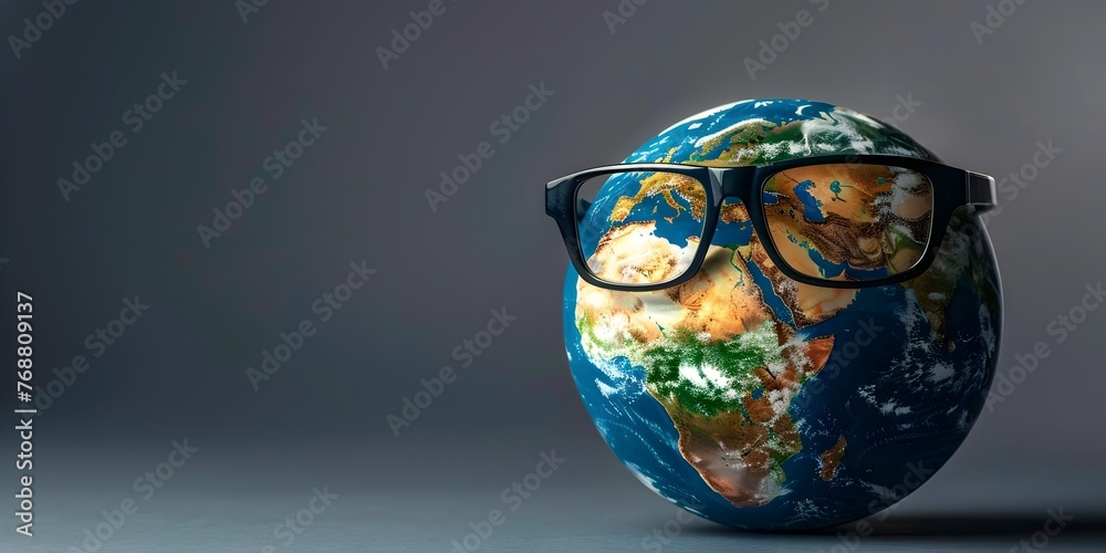 Globe Wearing Eyeglasses Symbolizing Strategic Global Expansion and ...