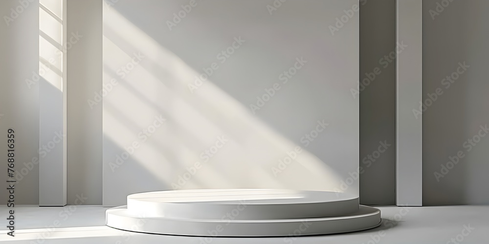 Cylindrical Podium with Rotating Base and Degree Showcase in Modern ...