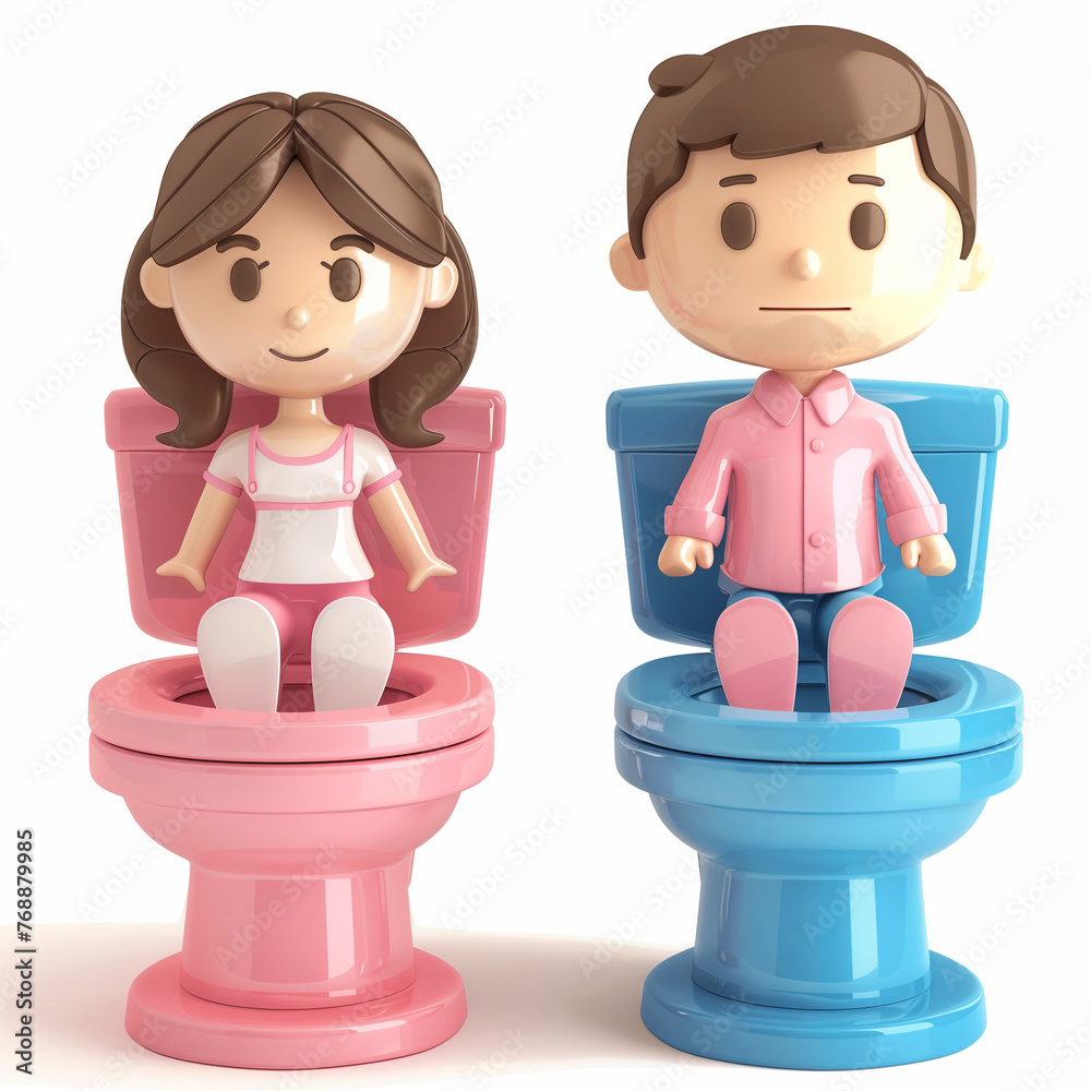 Sign male and female, blue and pink, wc toilet for kids Stock ...