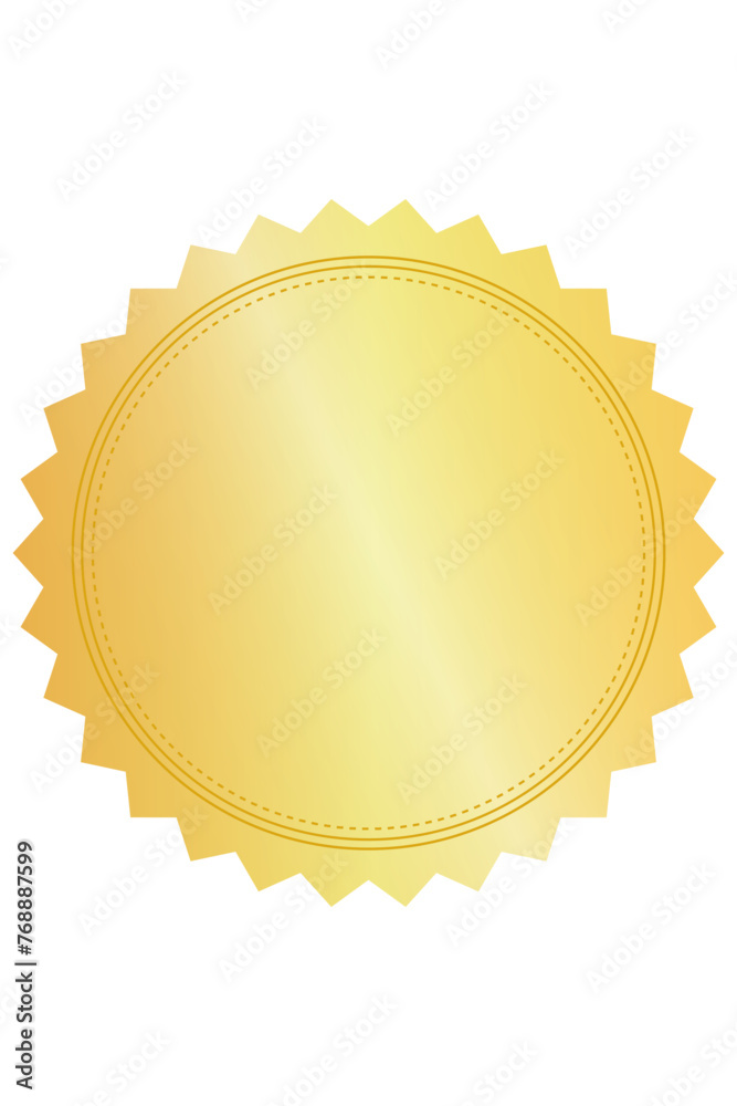 Golden color stamp on white background, vector design element in gold ...