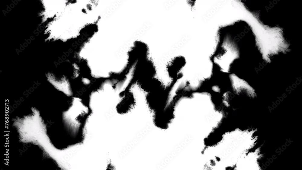 Black ink rorschach effect abstract background artistic flow splatter ...
