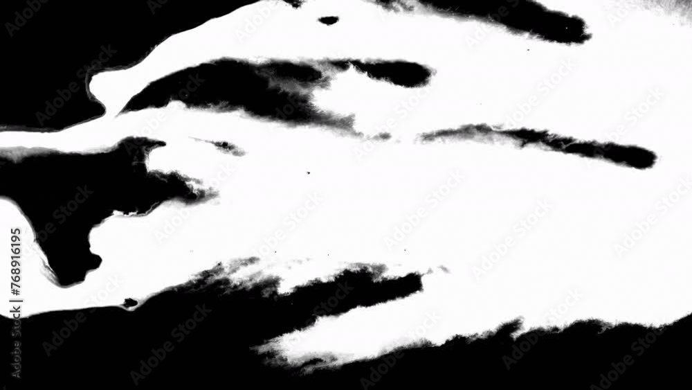 Black ink rorschach effect abstract background artistic flow splatter ...