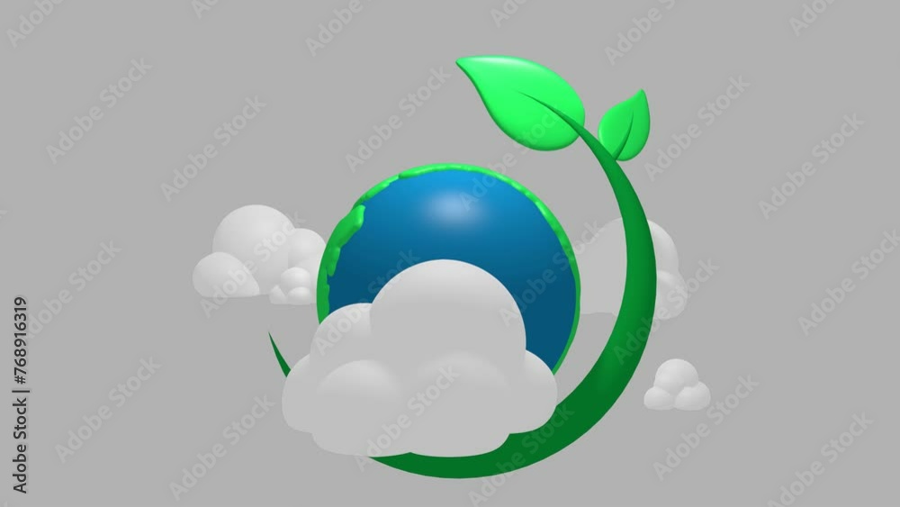 Animation loop between 20s-60s. Transparent video of the Earth rotating ...