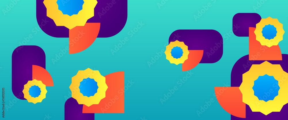 Colorful modern and simple abstract banner art vector with shapes. For ...