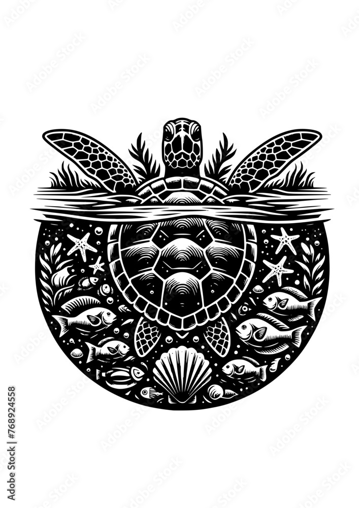 Turtle Svg, Sea Turtle, Ocean Turtle, Turtle Silhouette, Sea Svg, Ocean ...