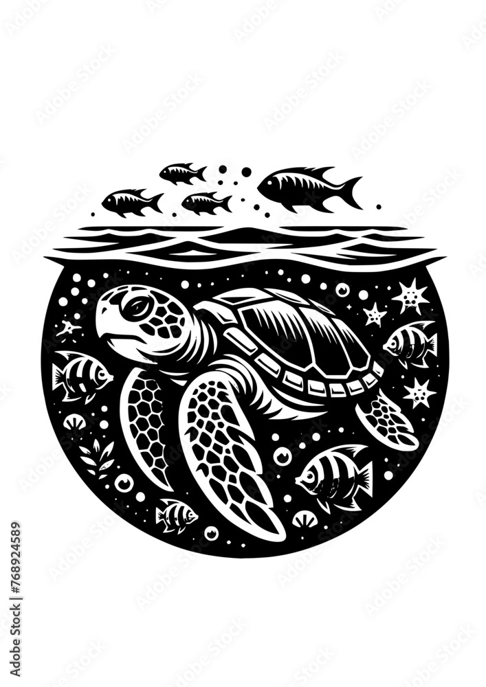 Turtle Svg, Sea Turtle, Ocean Turtle, Turtle Silhouette, Sea Svg, Ocean ...