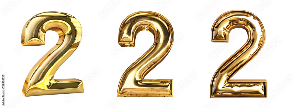 Foto de 3D Rendering Pack of a alphabet number 2 Letter on Transparent ...