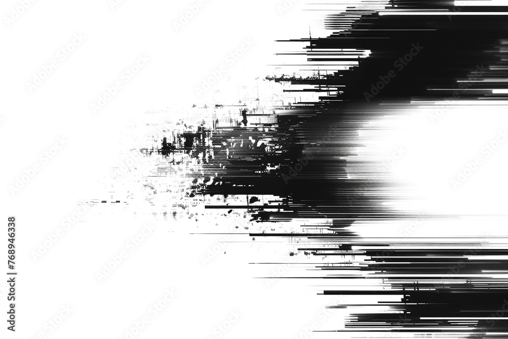black glitch effect on a transparent background, offering a subtle yet ...
