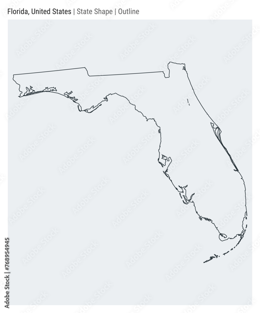 Vetor de Florida, United States. Simple vector map. State shape ...