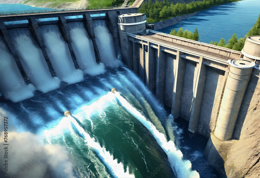 Dams and Hydroelectric facilities used in electricity generation Stock ...