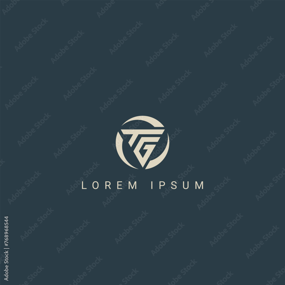 Minimal creative initial based TG logo and GT logo. Letter TG GT ...