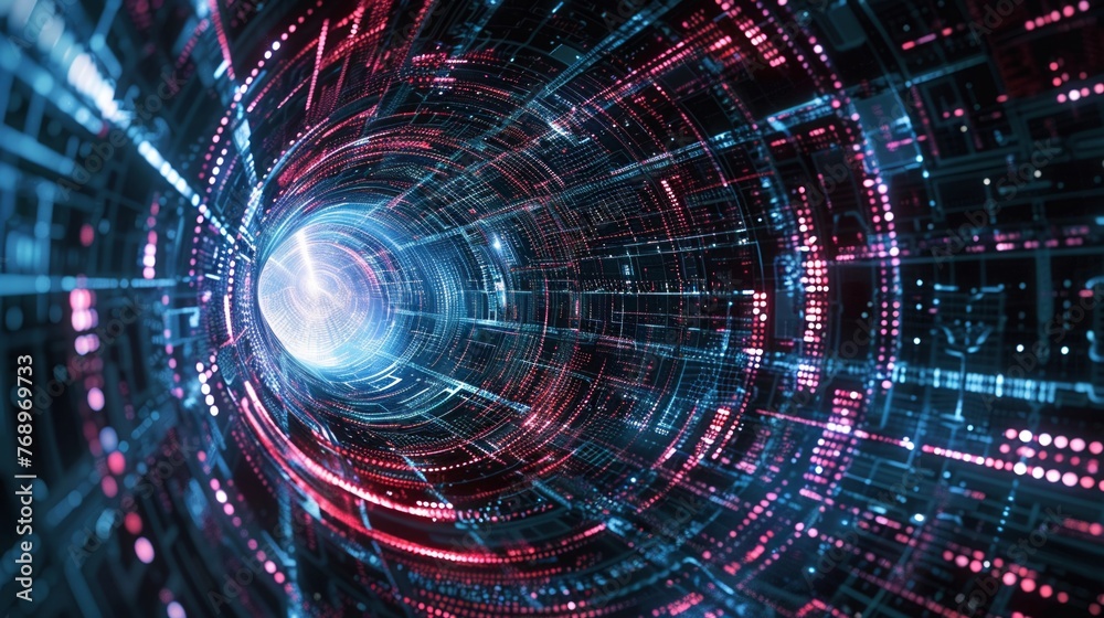 Cybernetic funnel channels information flow the pulse of the digital ...