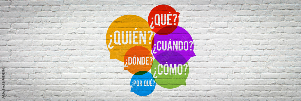 Foto de Quién, qué, dónde, cuándo, por qué, cómo do Stock | Adobe Stock