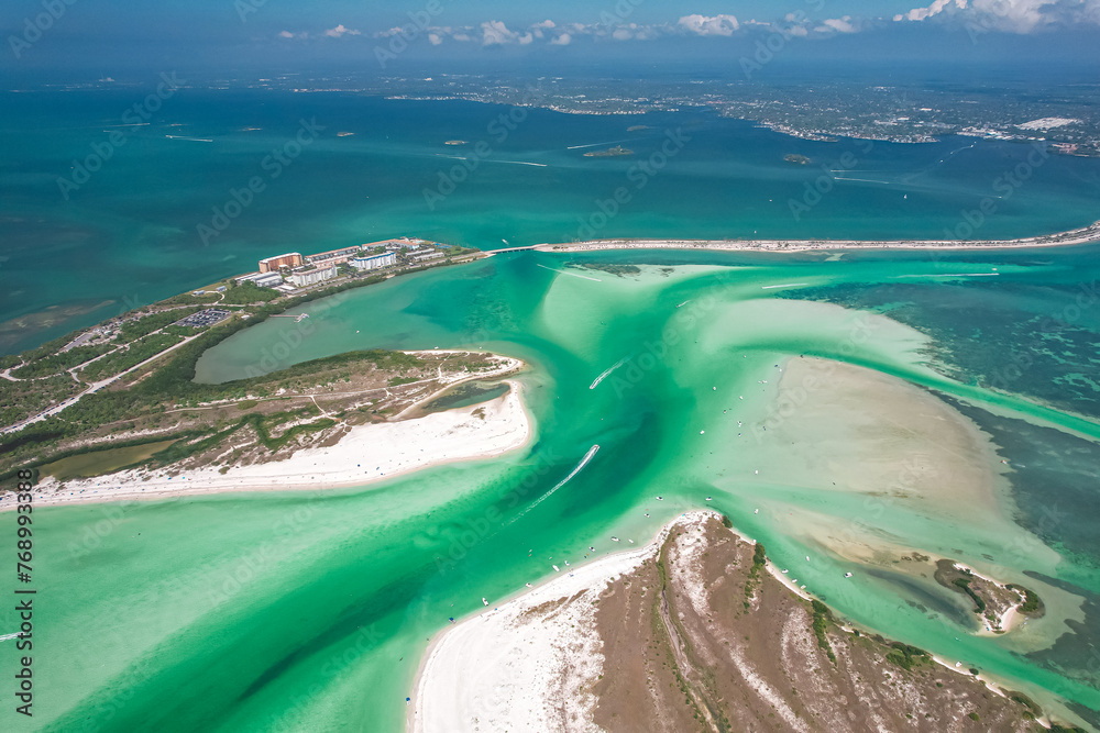 Florida. Beach on Island. Panorama of Honeymoon, Caladesi Island State ...
