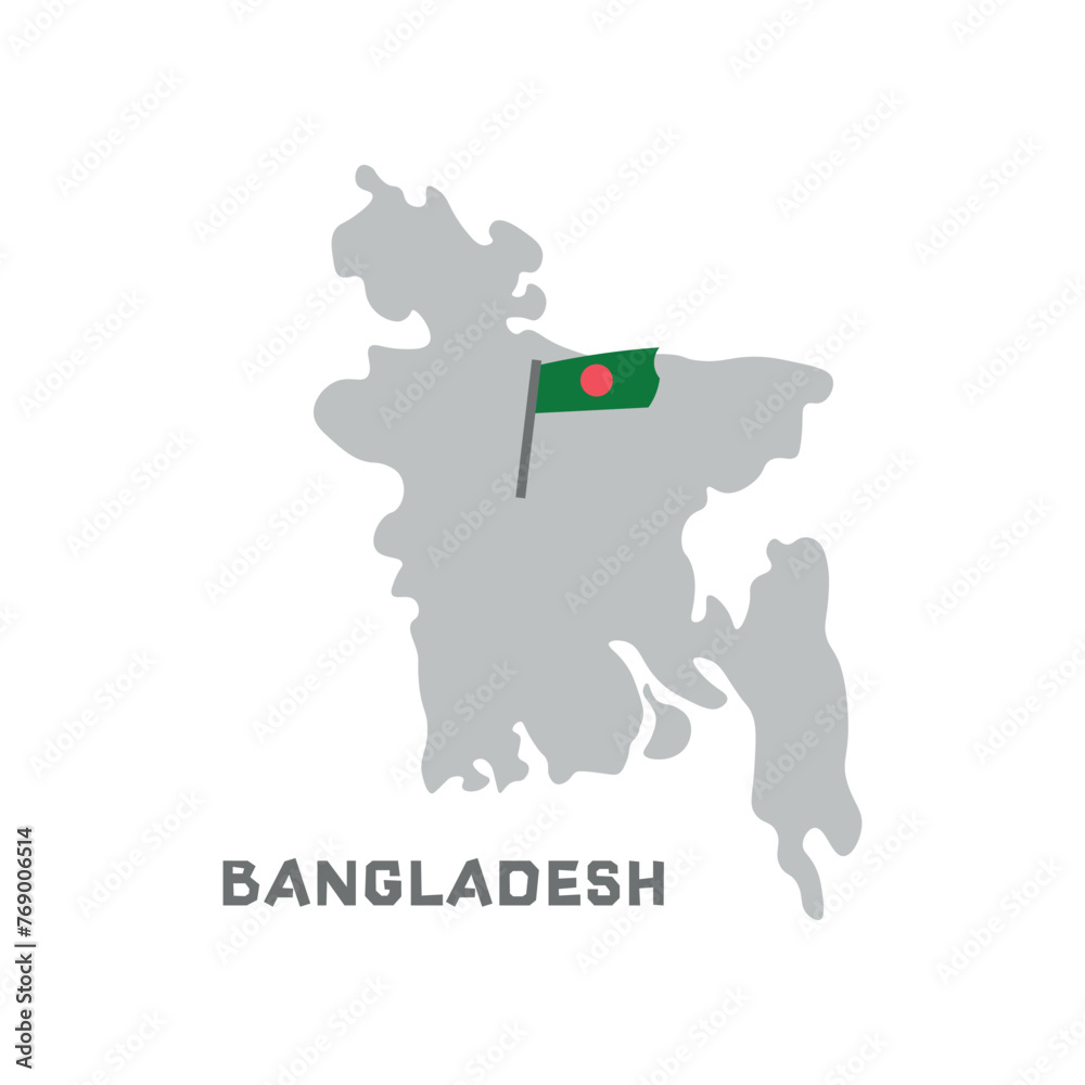 Bangladesh vector map with the flag inside. Map of the Bangladesh with ...
