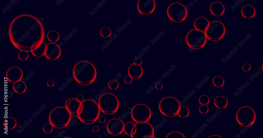 abstract bubble background. seamless loop animated bubble of red color ...