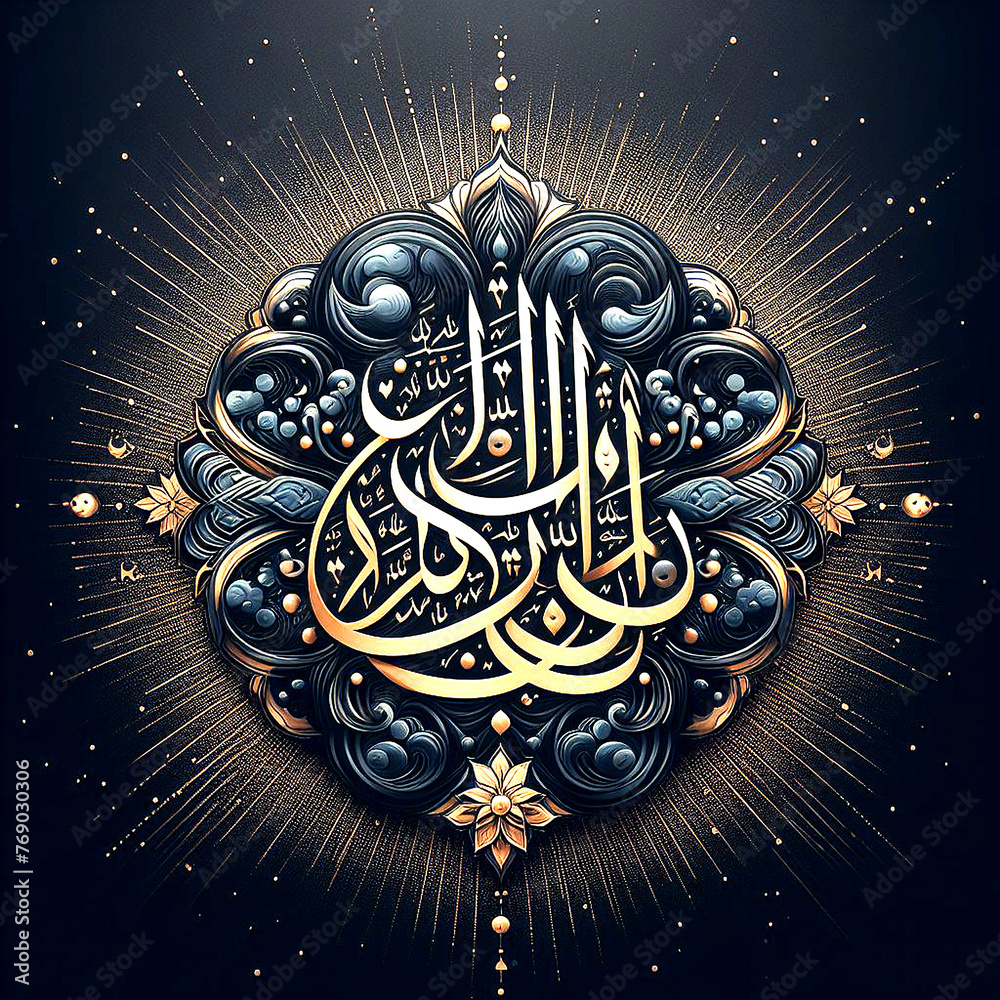 golden luxury Arabic Calligraphy with black background, Calligraphy art ...