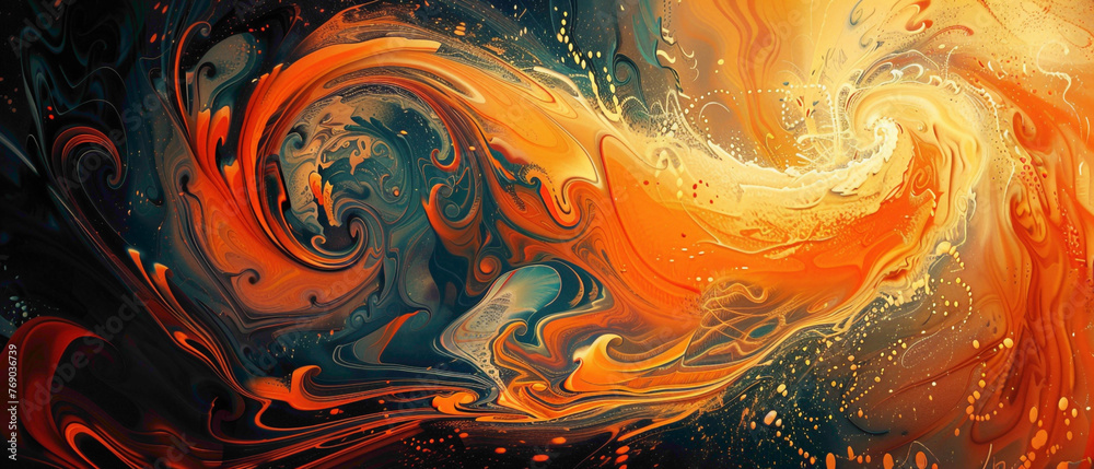 Swirling graffiti-style lettering merges with intricate abstract ...