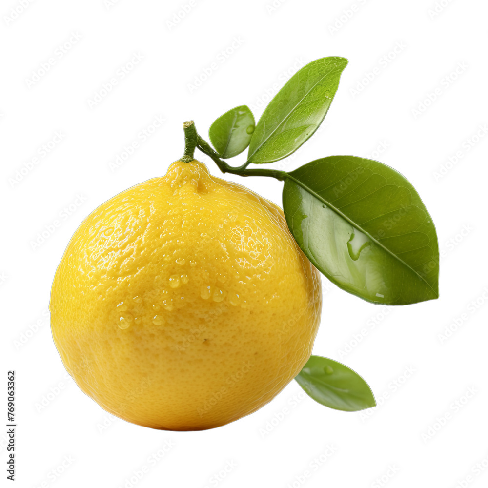Yuzu isolated on transparent png background. Generative ai Stock Photo ...
