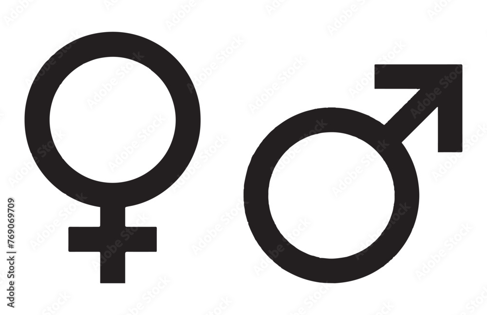 Male and female icon. Gender symbols isolated on white background ...
