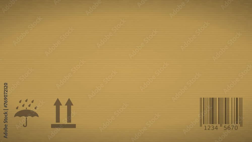 Transition animation of a background of a torn cardboard package to ...