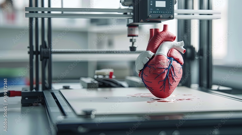 Printing a realistic heart model on a 3D printer. Biotechnological ...