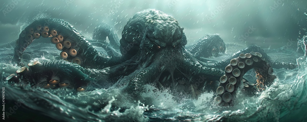 mythical Kraken to life in a Mirror Shot design that captures its ...