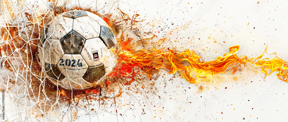 EM 2024 Soccer Football Fever Abstract Artistic Explosion with Ball ...
