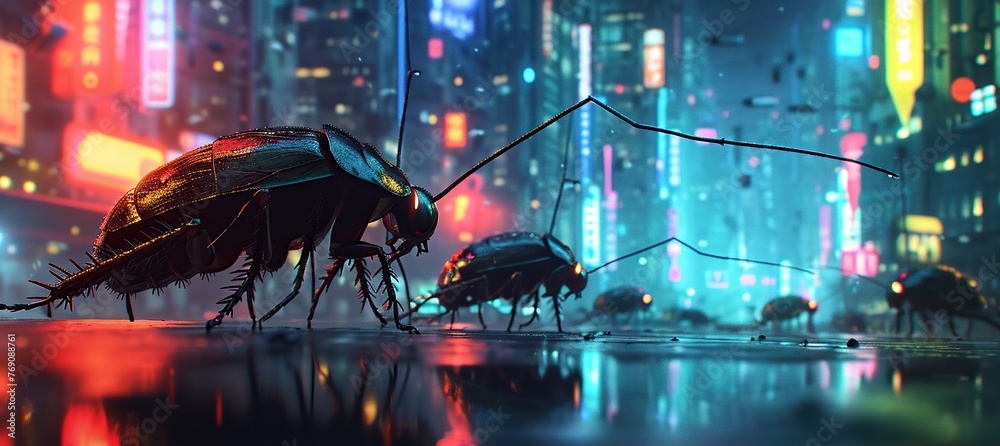 Miniature world where cockroaches are portrayed as futuristic, robotic ...