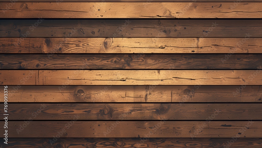 A closeup of the wooden slats, each with visible wood grain and subtle ...