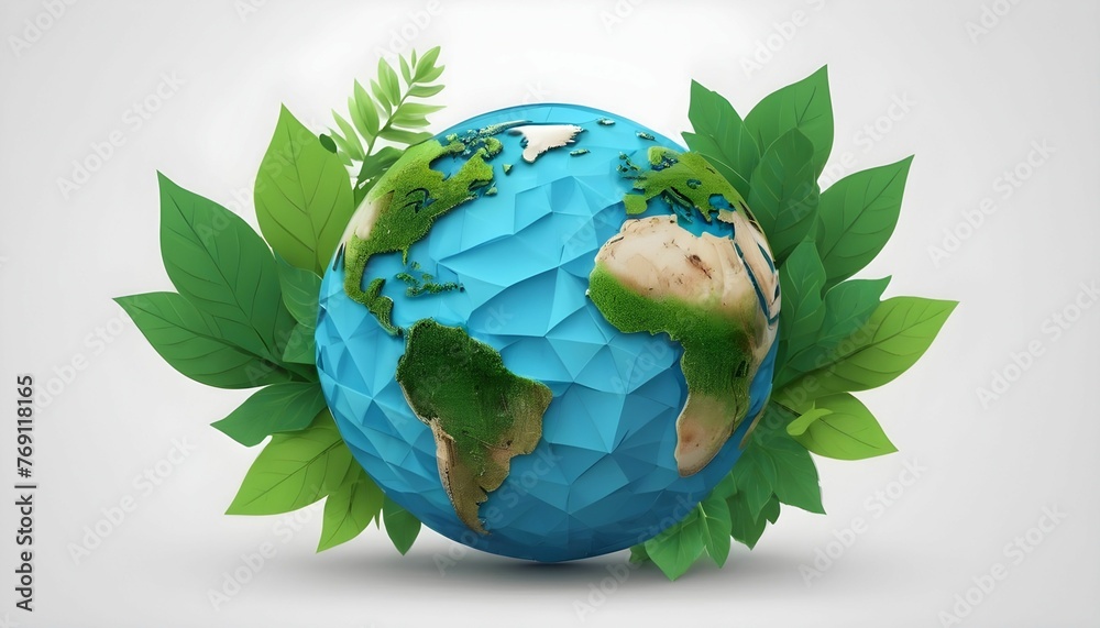 Save our planet. Earth Day 3d Ecology concept. Design with 3d globe map ...