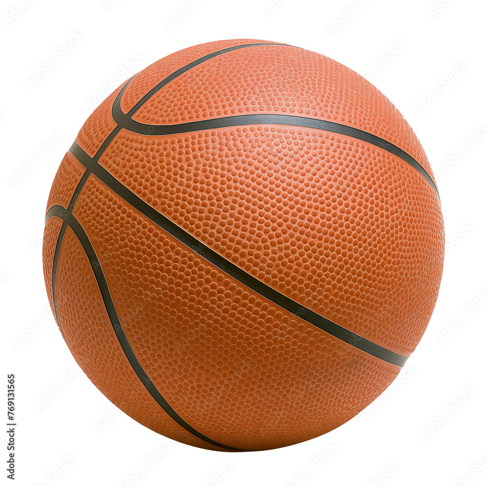 Basketball PNG isolated on transparent background with black seam lines ...