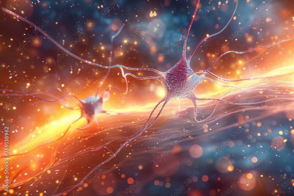 An Intricate Network of Dendritic Branches and Synapses Illustrating ...