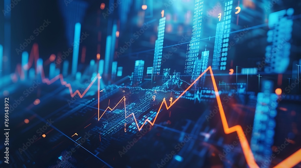 Business financial report graph charts motion. Digital graph abstract ...