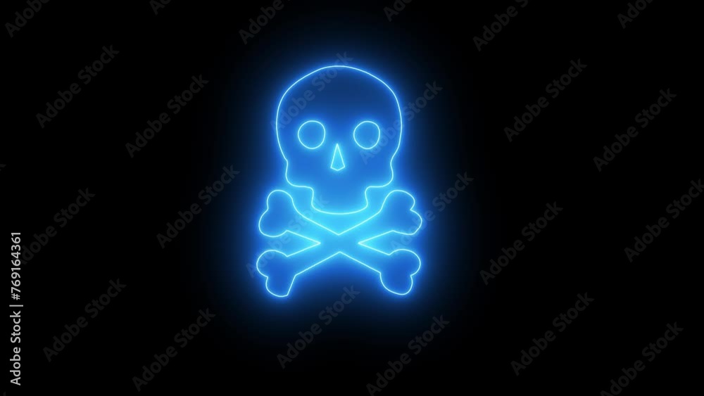 Skull Crossbones neon sign appear in center and disappear after some ...