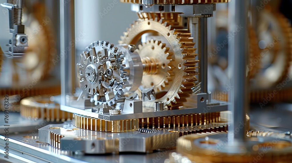 Examining the gears and mechanisms up close in a student-built ...