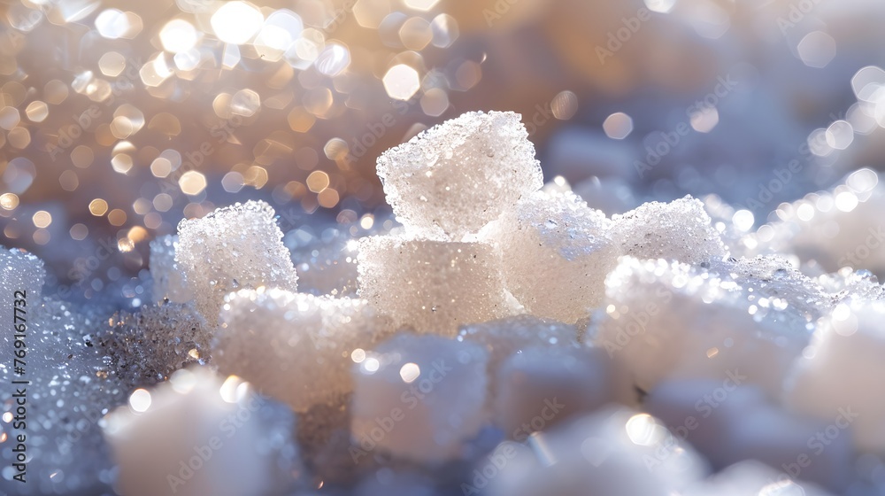 macro photography of white crystal sugar - sugar crystals magnified ...