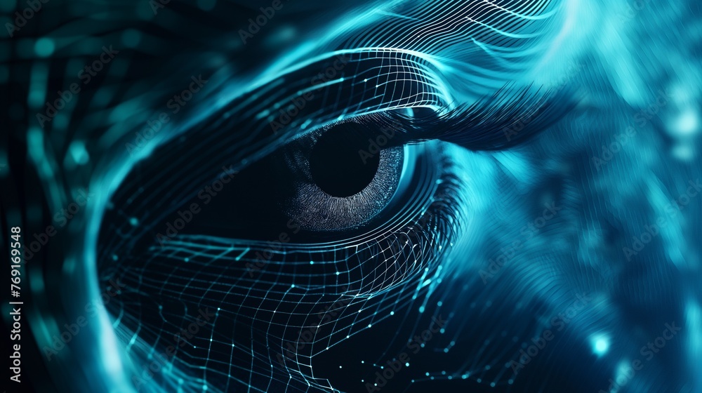 Human multicolored iris of the eye animation concept. Rainbow lines ...