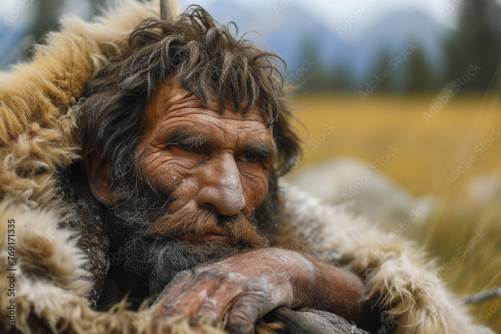 Prehistoric man, evolution science biology, man civilization, homo ...