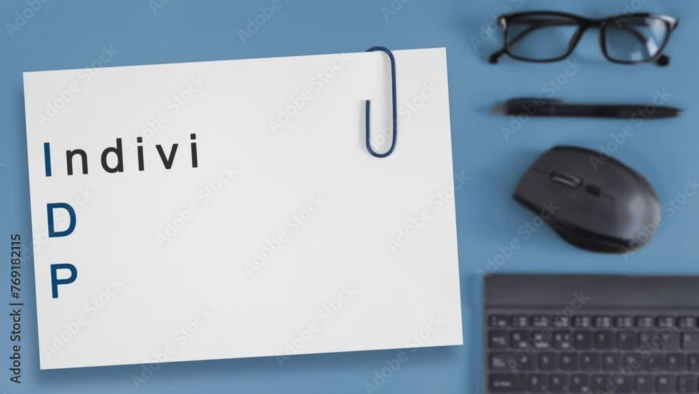 Vidéo Stock IDP - Individual Development Plan. Stop motion text on ...