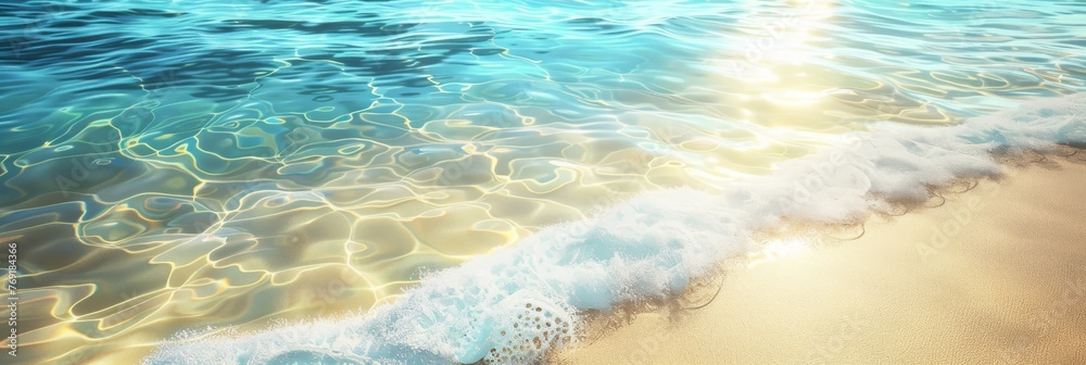 A sandy beach and shallow water texture, capturing the sun-drenched ...