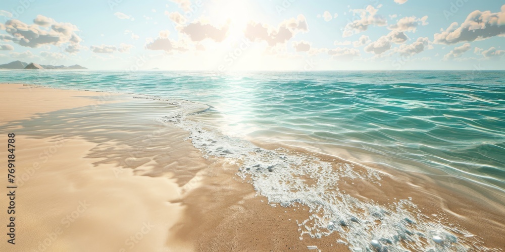 A sandy beach and shallow water texture, capturing the sun-drenched ...