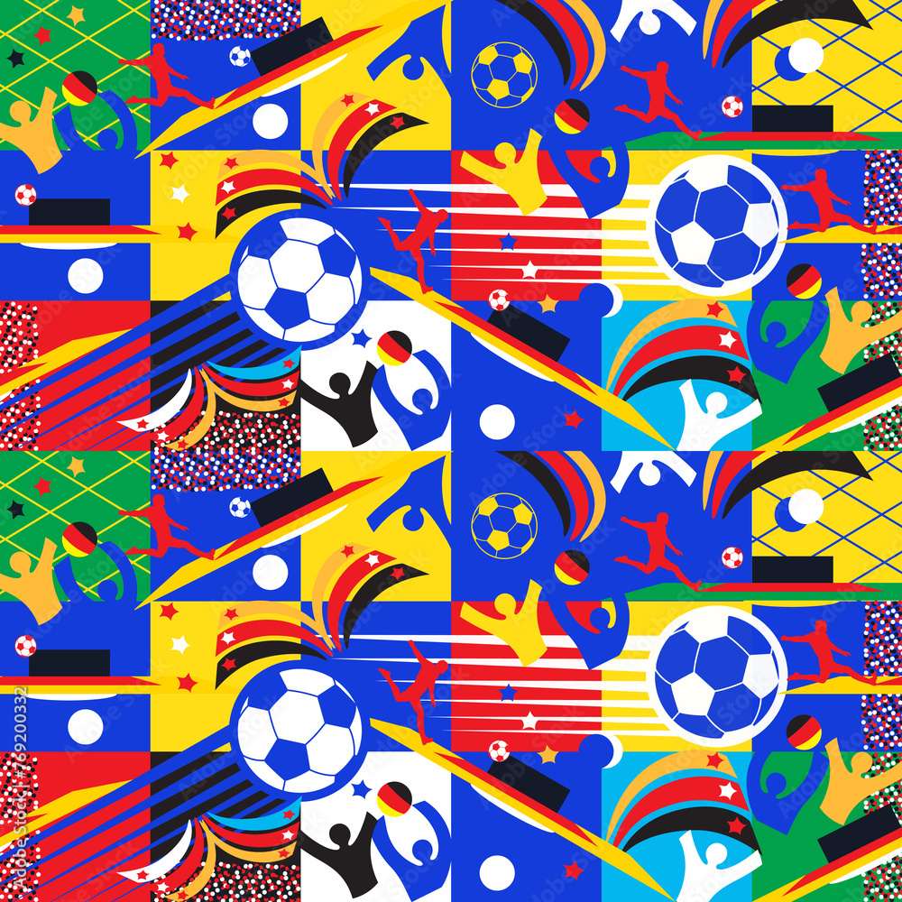 Abstract Soccer European competition seamless pattern international ...