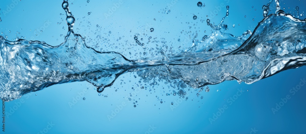 Water is splashing vigorously as it flows from a pipe into the vast ...