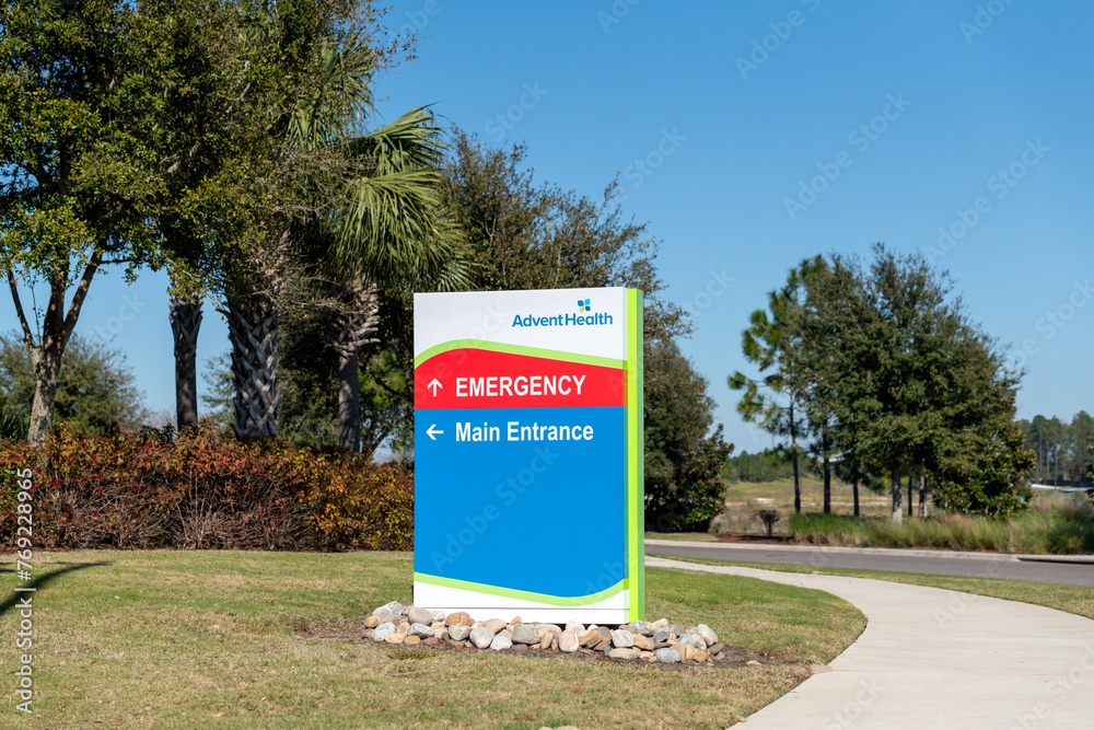Orlando, Florida, US-March 2024: Advent Health Emergency Center ...