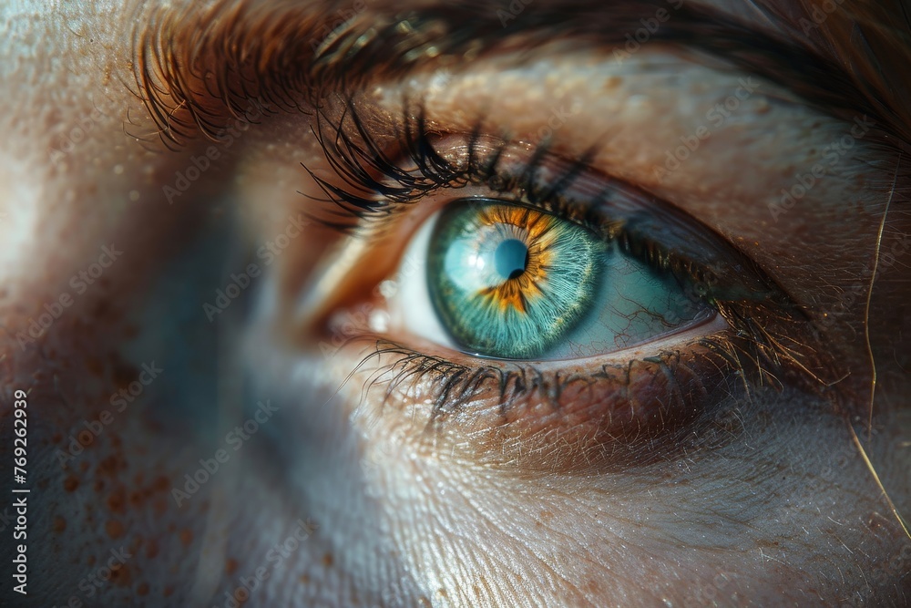 Extreme close-up of a human eye showcasing the stunning patterns of the ...