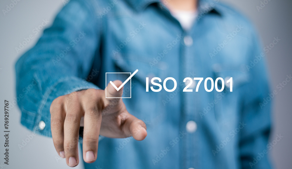 ISO 27001 concept. requirements, certification, management, standards ...