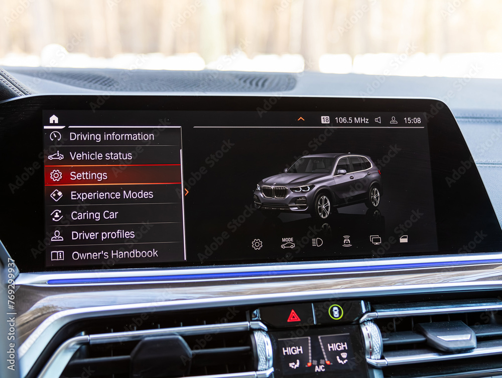 Novosibirsk, Russia - March 23 , 2024: BMW X5, close-up digital BMW ...