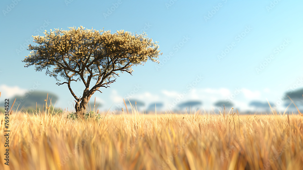 The savannah with its exceptionally short golden grass still expresses ...