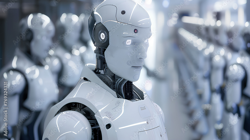 Humanoid Robots in Advanced Robotics Facility . A line of humanoid ... Humanoid Robots in Advanced Robotics Facility . A line of humanoid ...